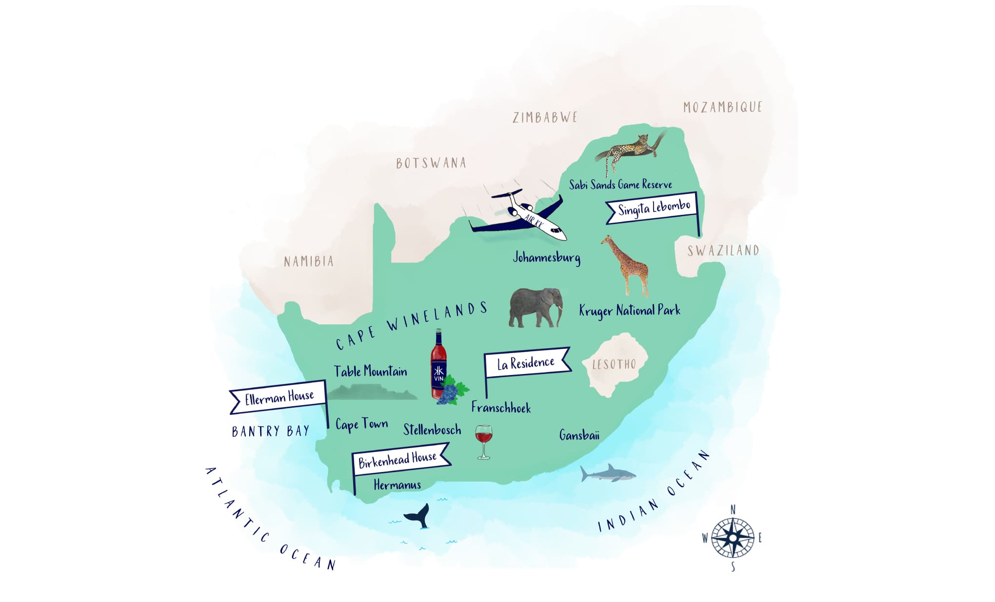 South African Maps With Mountains